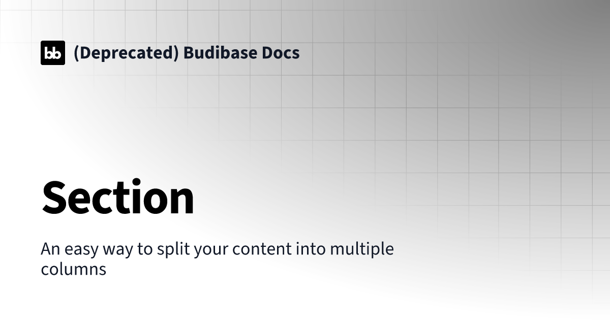 Section Deprecated Budibase Docs
